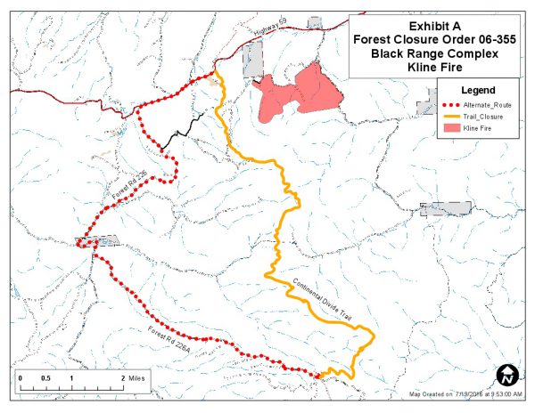 July 20th, 2016: Kline Fire Closure Order Map – Silver City Radio