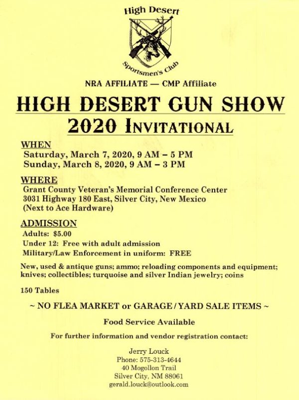 High Desert Sportsman’s Club Gun Show 2020 – Silver City Radio