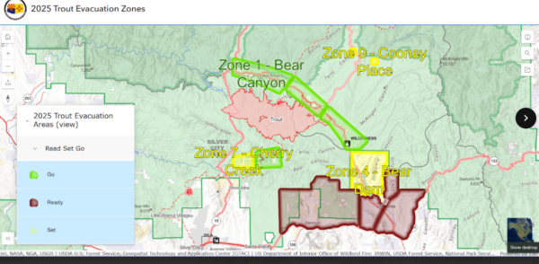 Trout Fire Evacuation Zones & Smoke Outlook – Silver City Radio